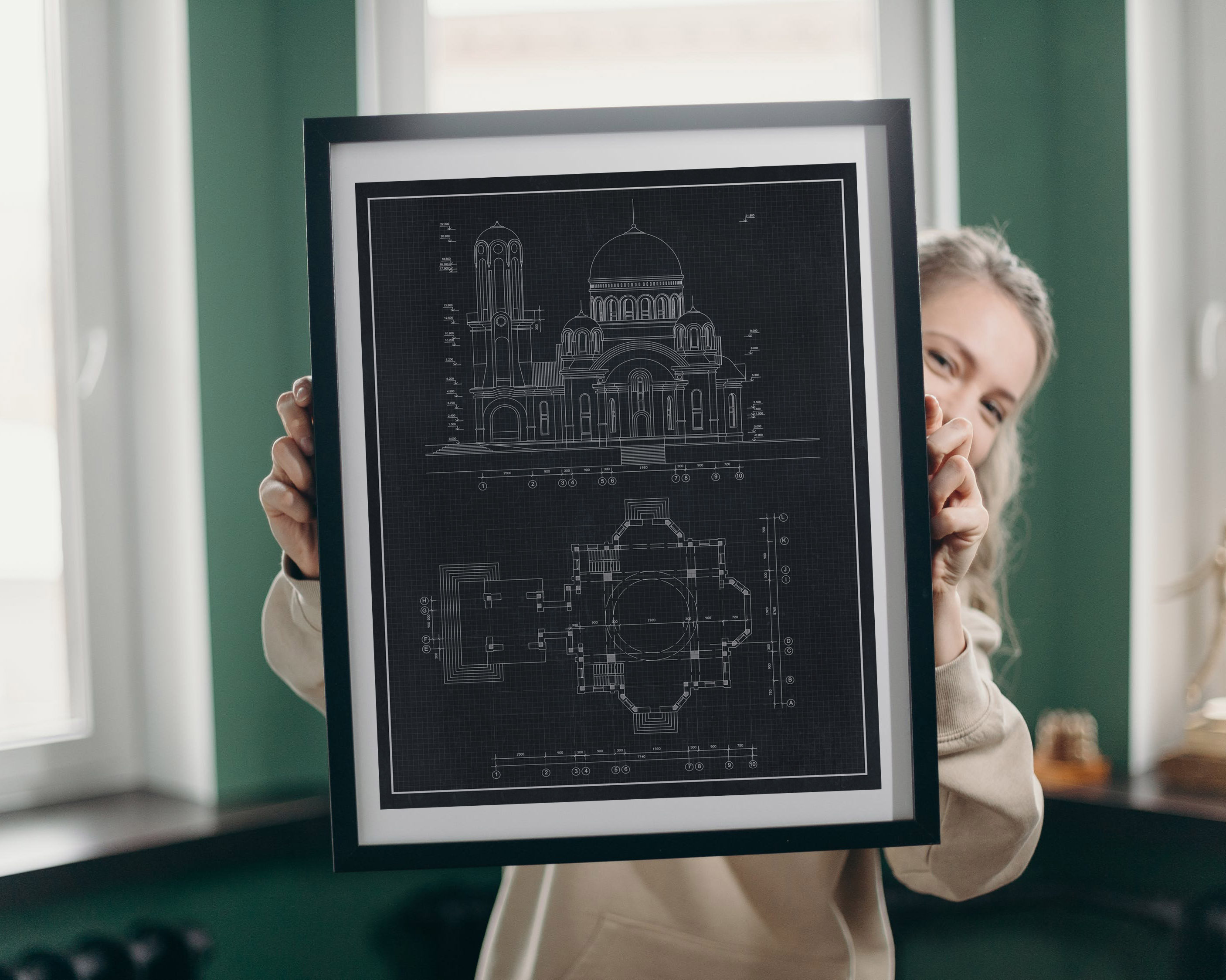 Architectural Blueprint Wall Art, First Home Gift, Home Builder Gift ...