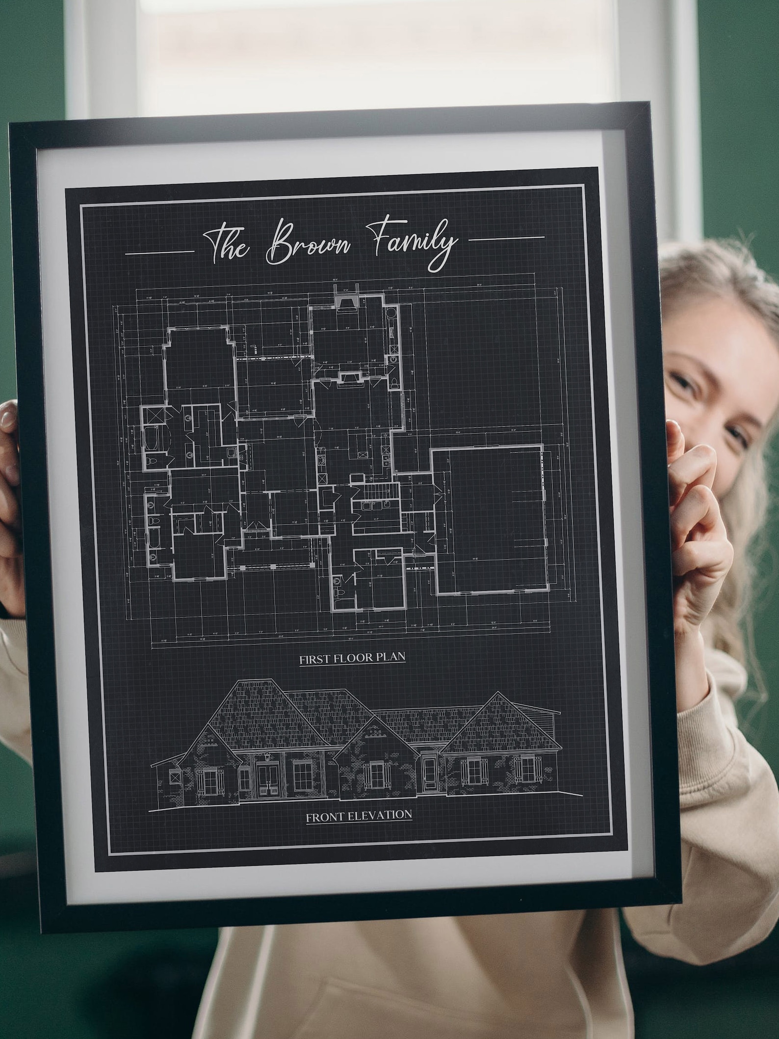 Custom Blueprint Wall Art, Builder Gift, House Blueprints ...