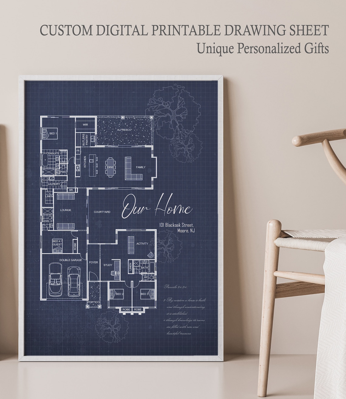 Custom Digital House Plan Artwork Blueprint Floor Plan - Etsy