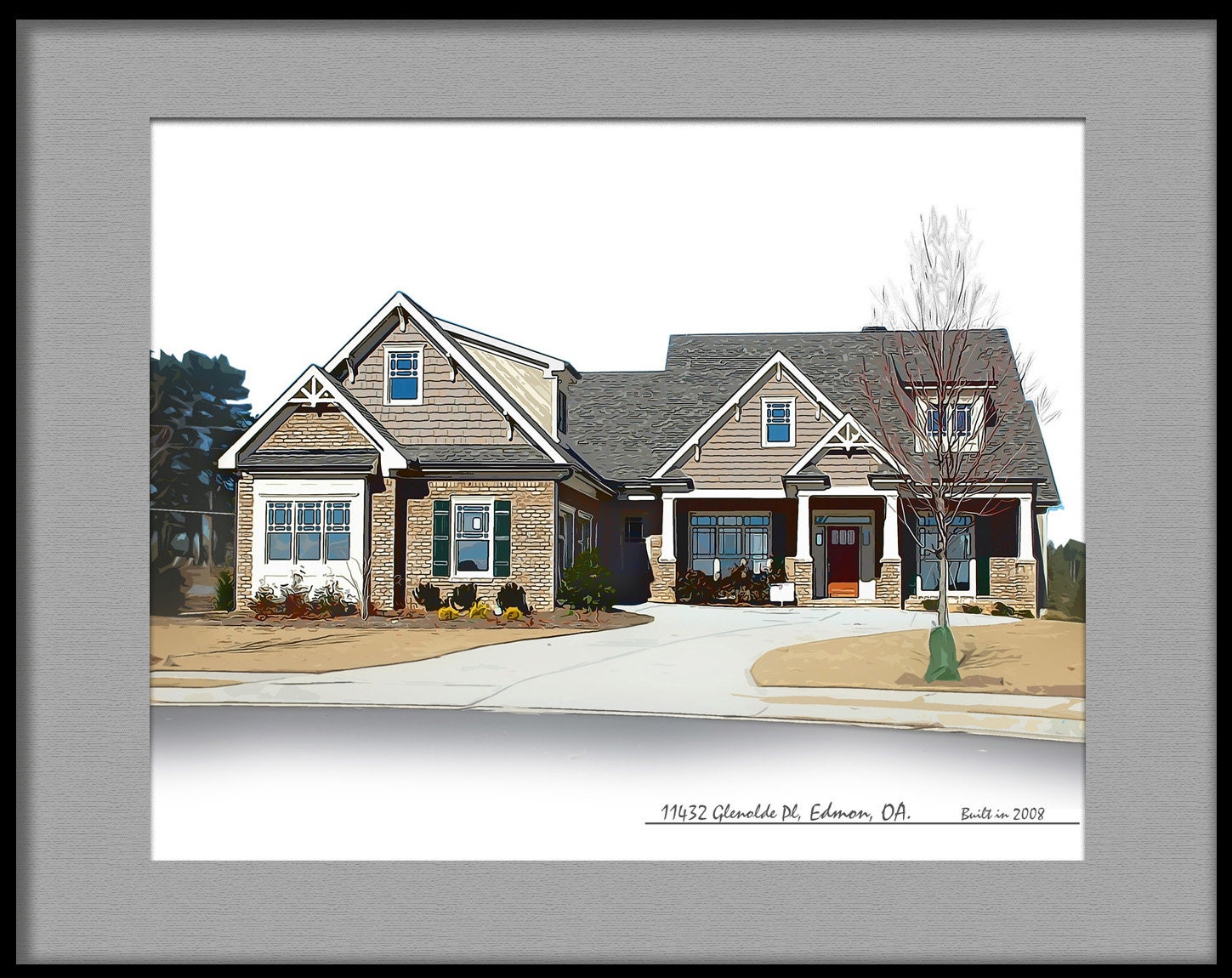 Custom House Portrait From Photo, Digital Home Portrait, First Home ...