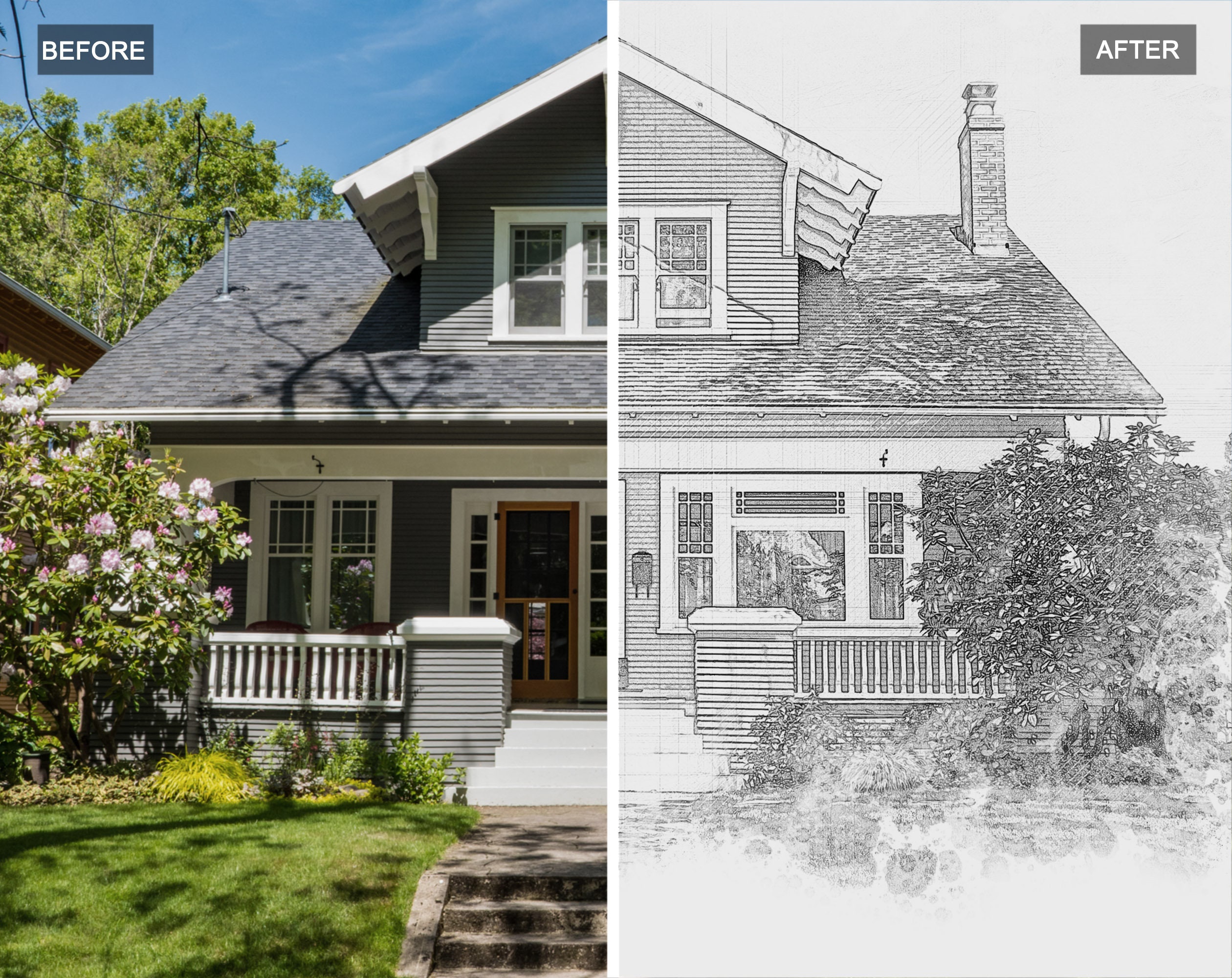 Custom Home Portrait From Photo Housewarming Gift First Home - Etsy