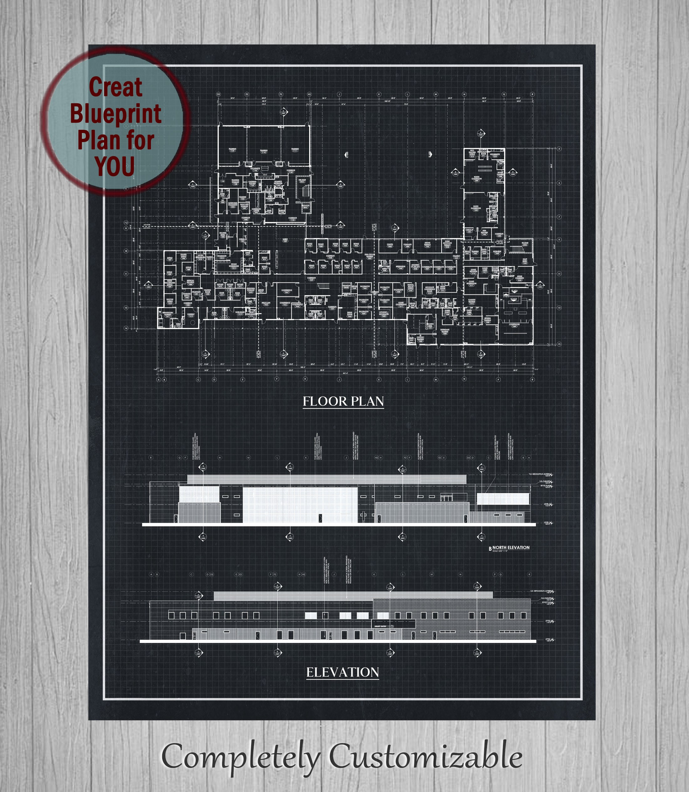 Custom Blueprint Wall Art, Builder Gift, House Blueprints ...