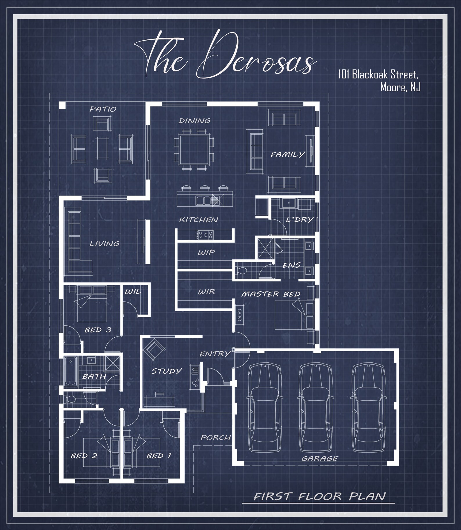 Custom Digital House Plan Artwork, Blueprint Floor Plan, Architectural ...