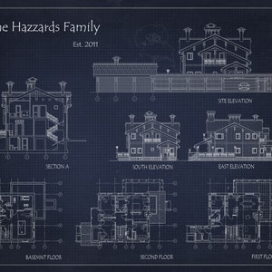 Architectural Blueprint Wall Art, Our First Home, Home Builder Gift ...