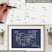 Custom Digital House Plan Artwork, Blueprint Floor Plan, Architectural ...