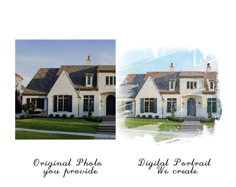 Custom House Portrait From Photo Realtor Closing Gift - Etsy