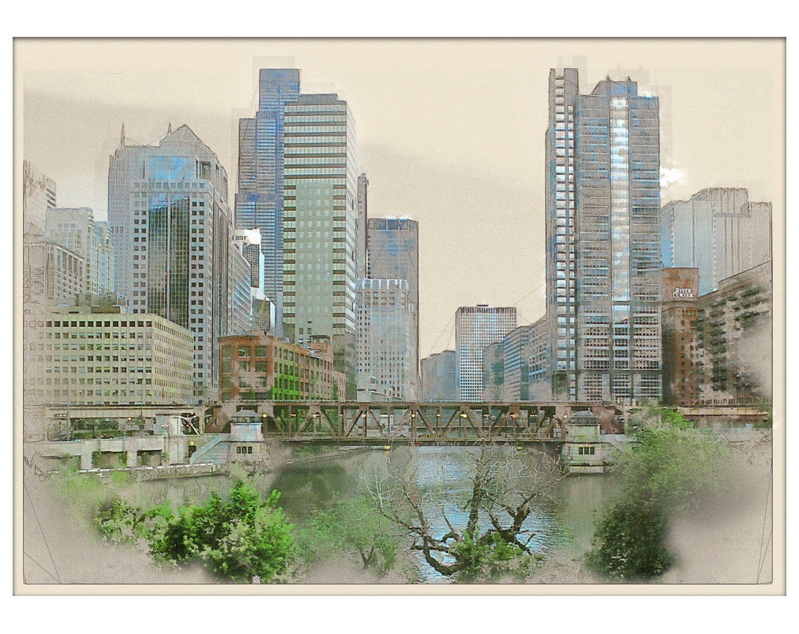 Architecture Wall Decor: Chicago City Poster / Architecture | Etsy