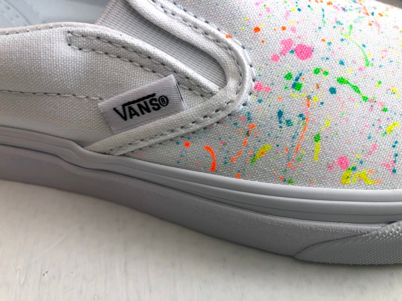Neon Splatter Paint Vans-off the Wall Vans Custom Splatter | Etsy