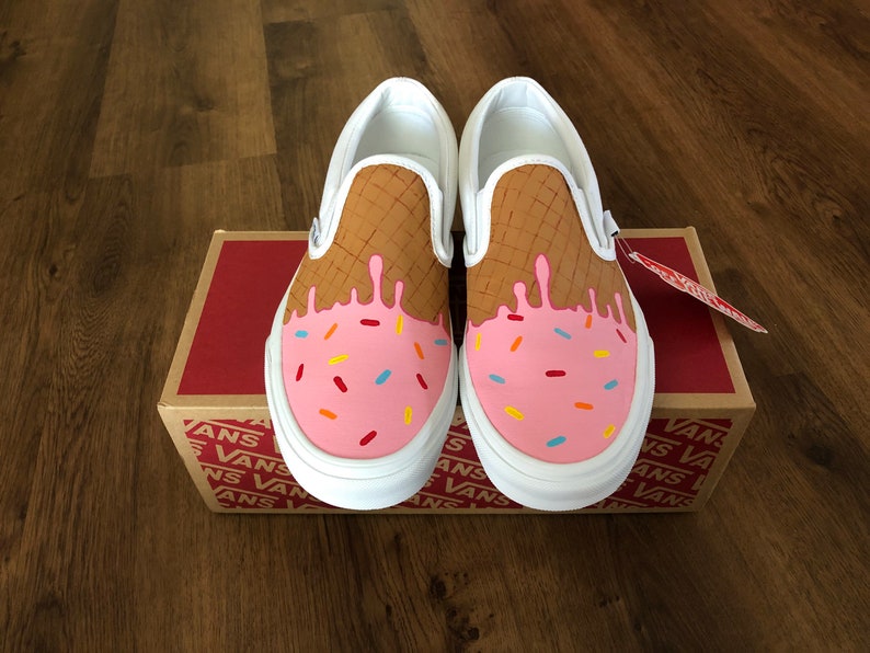 Melting Ice Cream Cone Vansice Cream Shoesice Cream With - Etsy