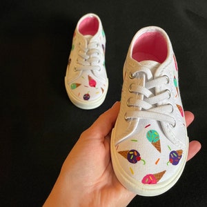 Kid’s Ice Cream Cone Shoes— Ice Cream Custom Shoes— Painted Shoes ...