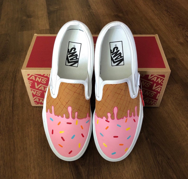 Melting Ice Cream Cone Vansice Cream Shoesice Cream With - Etsy