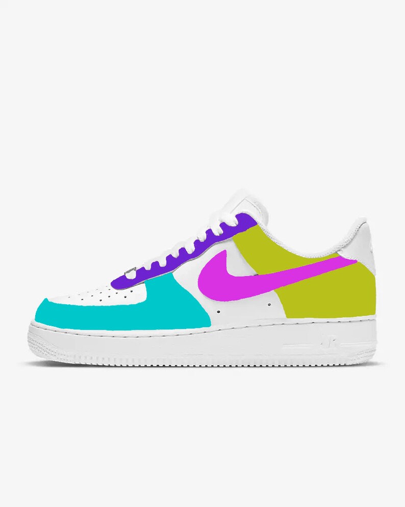 Custom Color Block Air Force 1s--hand-painted Custom Air Forces--color ...