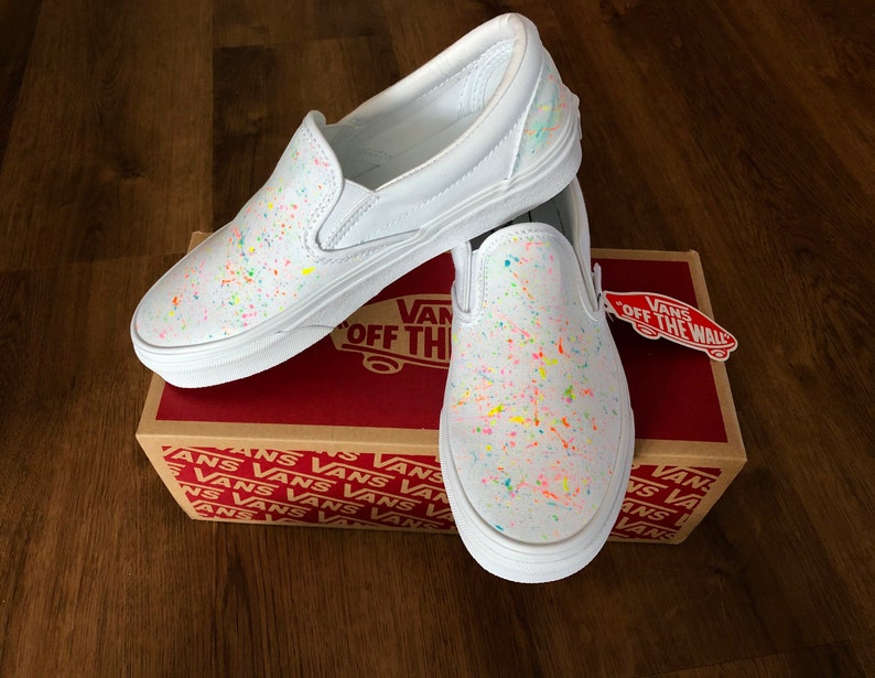 Neon Splatter Paint Vans-off the Wall Vans Custom Splatter | Etsy