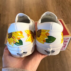 Sunflower Slip-on Vans— Sunflower Vans— Custom Vans— Sunflower Shoes - Etsy