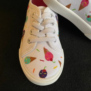 Kid’s Ice Cream Cone Shoes— Ice Cream Custom Shoes— Painted Shoes ...
