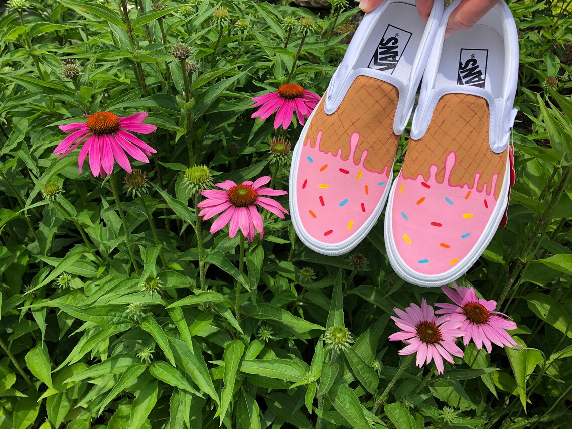 Melting Ice Cream Cone Vansice Cream Shoesice Cream With - Etsy