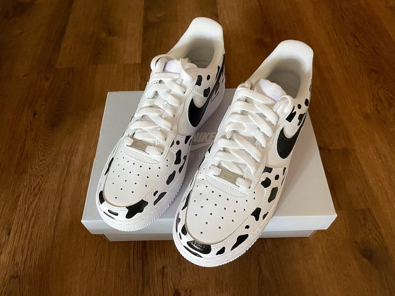 Cow Design Nike Air Force 1 Black Check Cow Print Custom Cow | Etsy