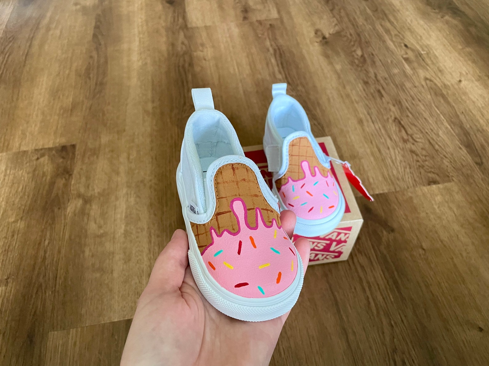 Toddler Ice Cream Shoes Melting Ice Cream Vans Baby Painted - Etsy