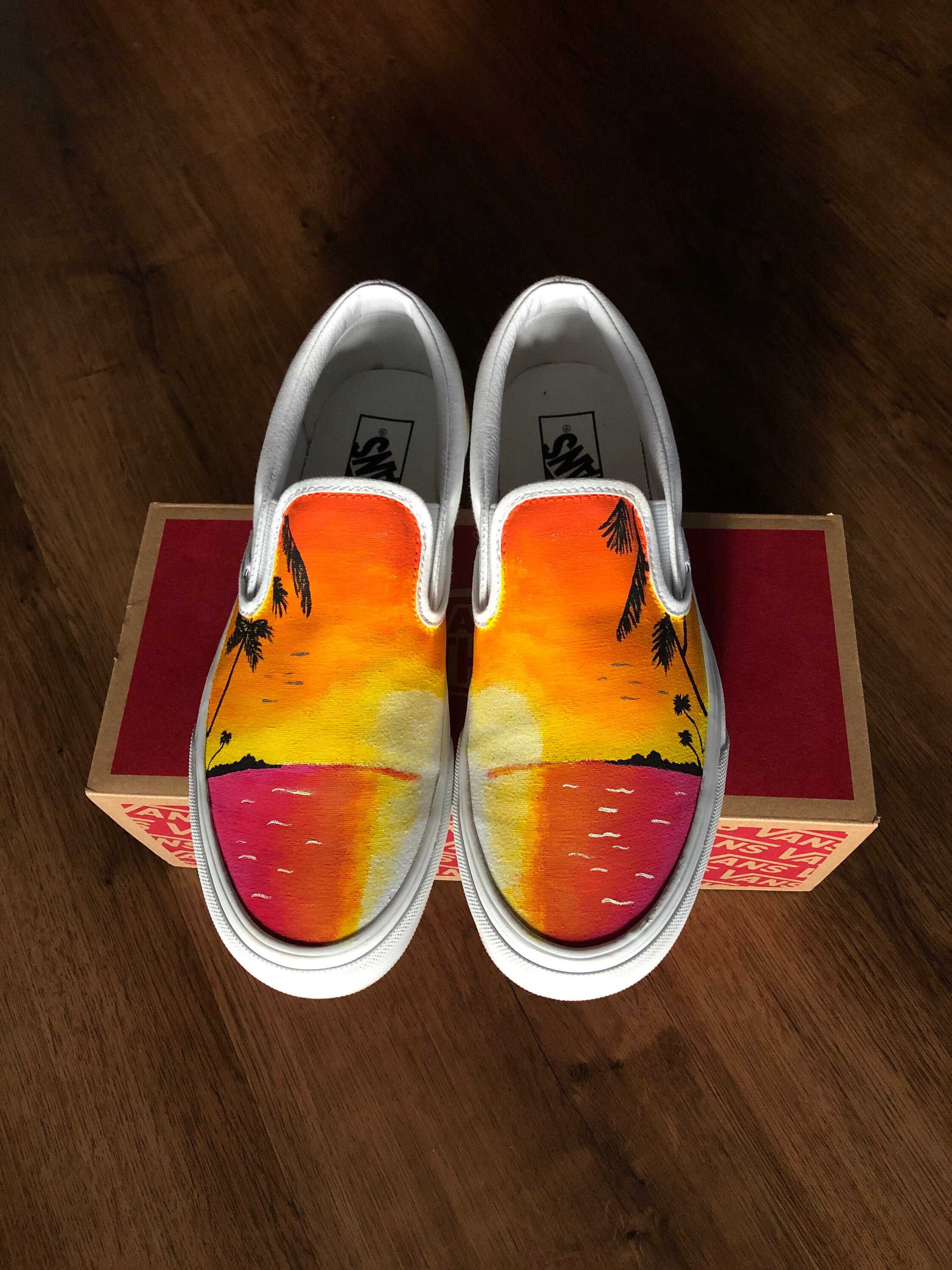 Sunrise or Sunset off the Wall Vanssummer Beach Vansslip-on | Etsy