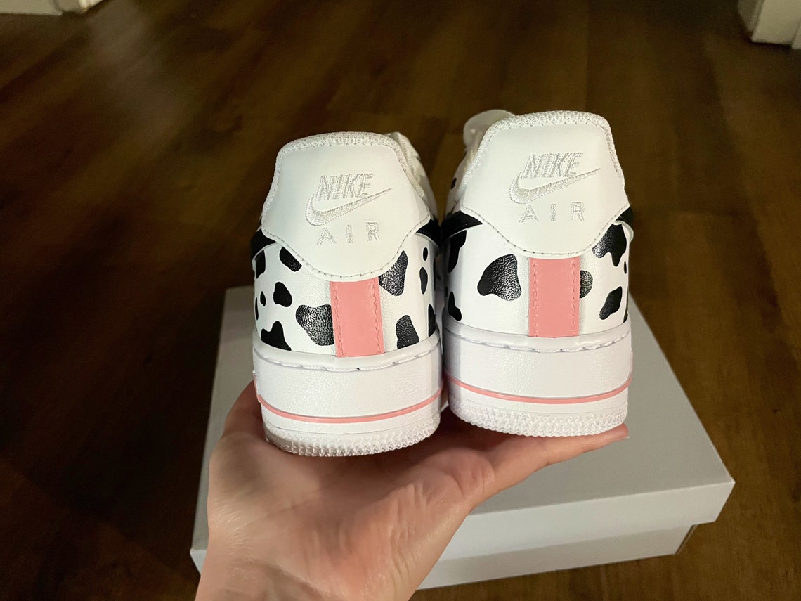 Cow Design Nike Air Force 1 Black Check Cow Print Custom Cow | Etsy