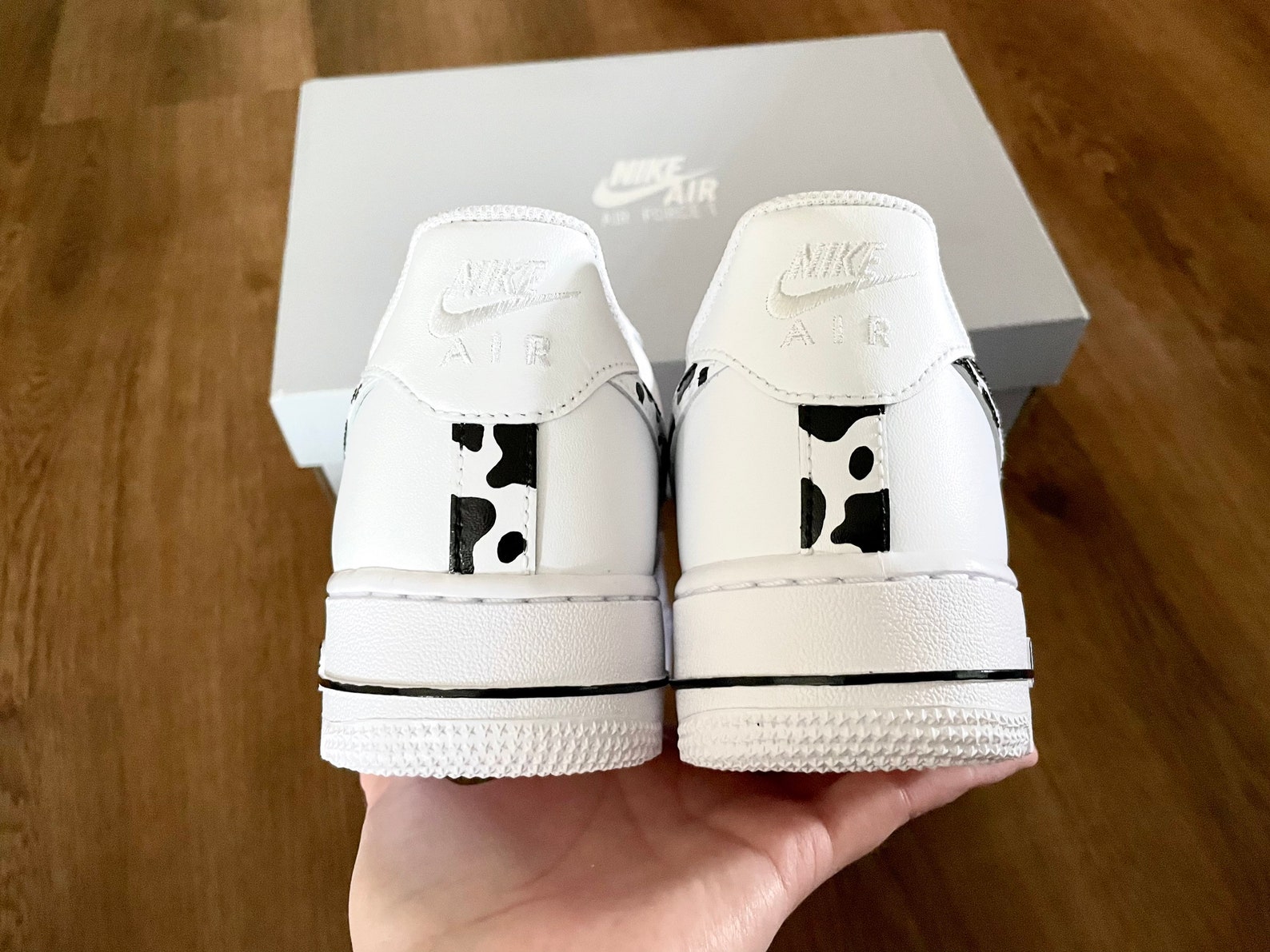 Cow Design Nike Air Force 1s Custom Air Forces Black and - Etsy