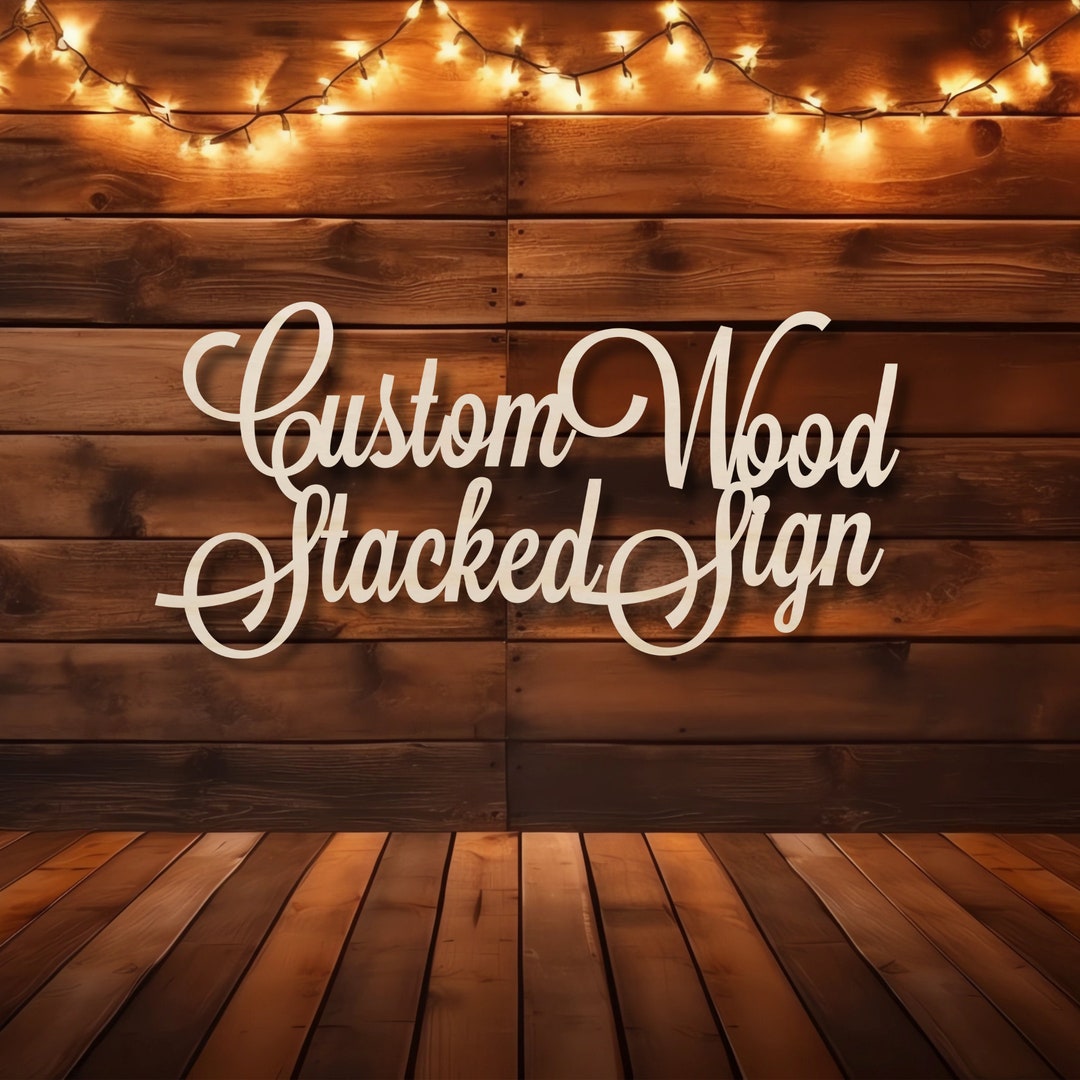 Custom Laser Cut Wood Sign, Stacked Name Sign, Birch Plywood - Etsy