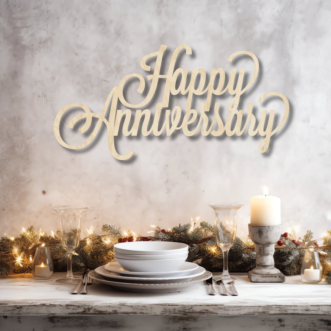 Happy Anniversary Wood Stacked Sign, Great Decor for Your Upcoming ...