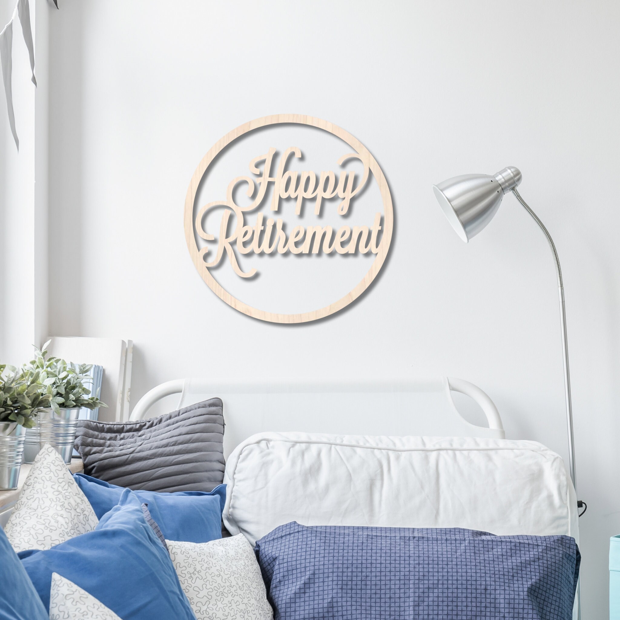 Happy Retirement Wooden Round Sign, Retirement Party Decor - Etsy