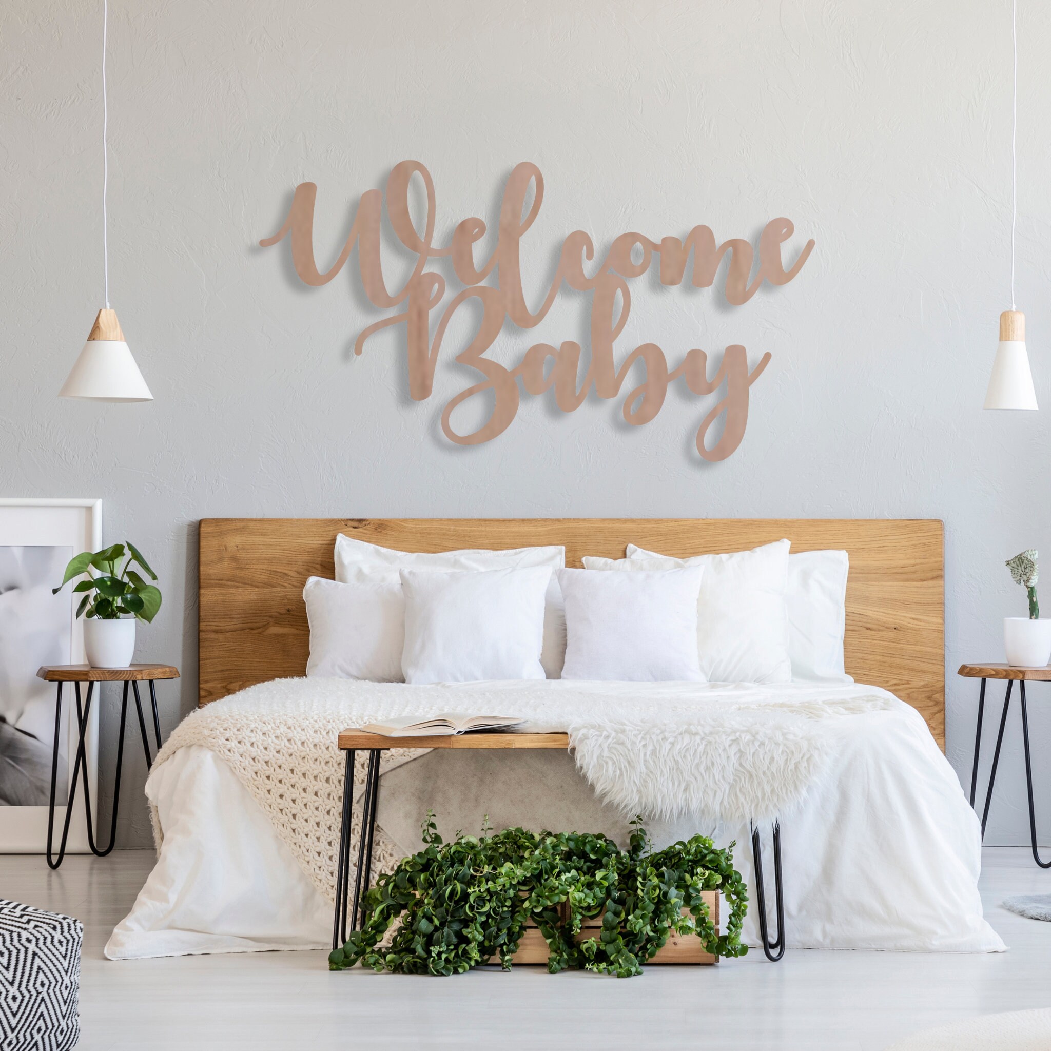 Welcome Baby Wood Sign, Baby Shower Decor - Etsy