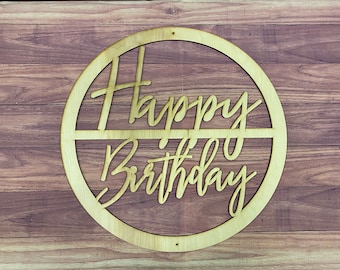 Happy Birthday Round Sign | Etsy