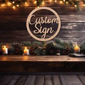 Custom Wood Round Sign, 20 Fonts to Choose From. Great for Nursery ...