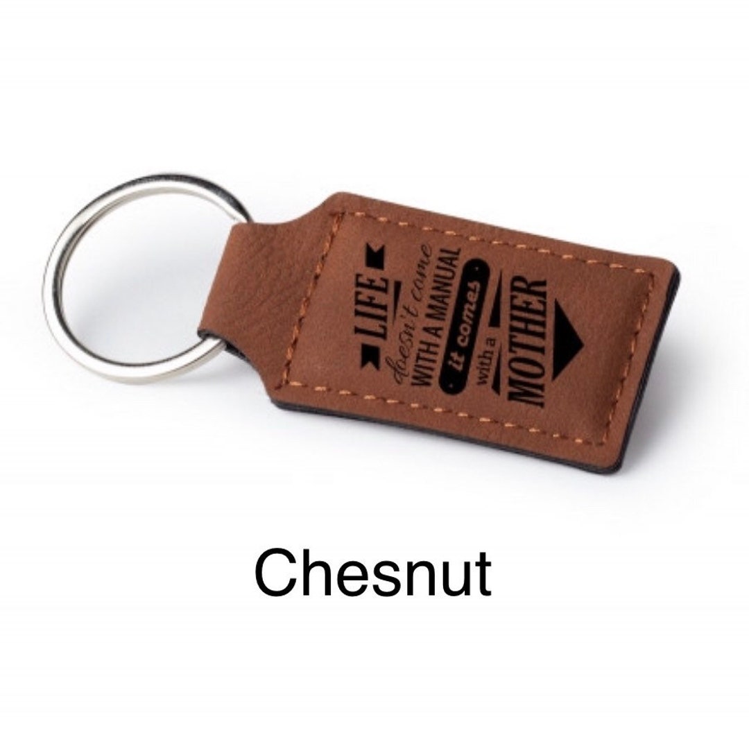 Leatherette Rectangular Keychain - Custom Monogram or Own Logo. - Etsy
