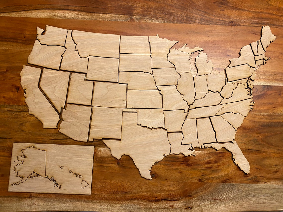 USA 50 States Map, Cut Individually for a DIY Project - Etsy