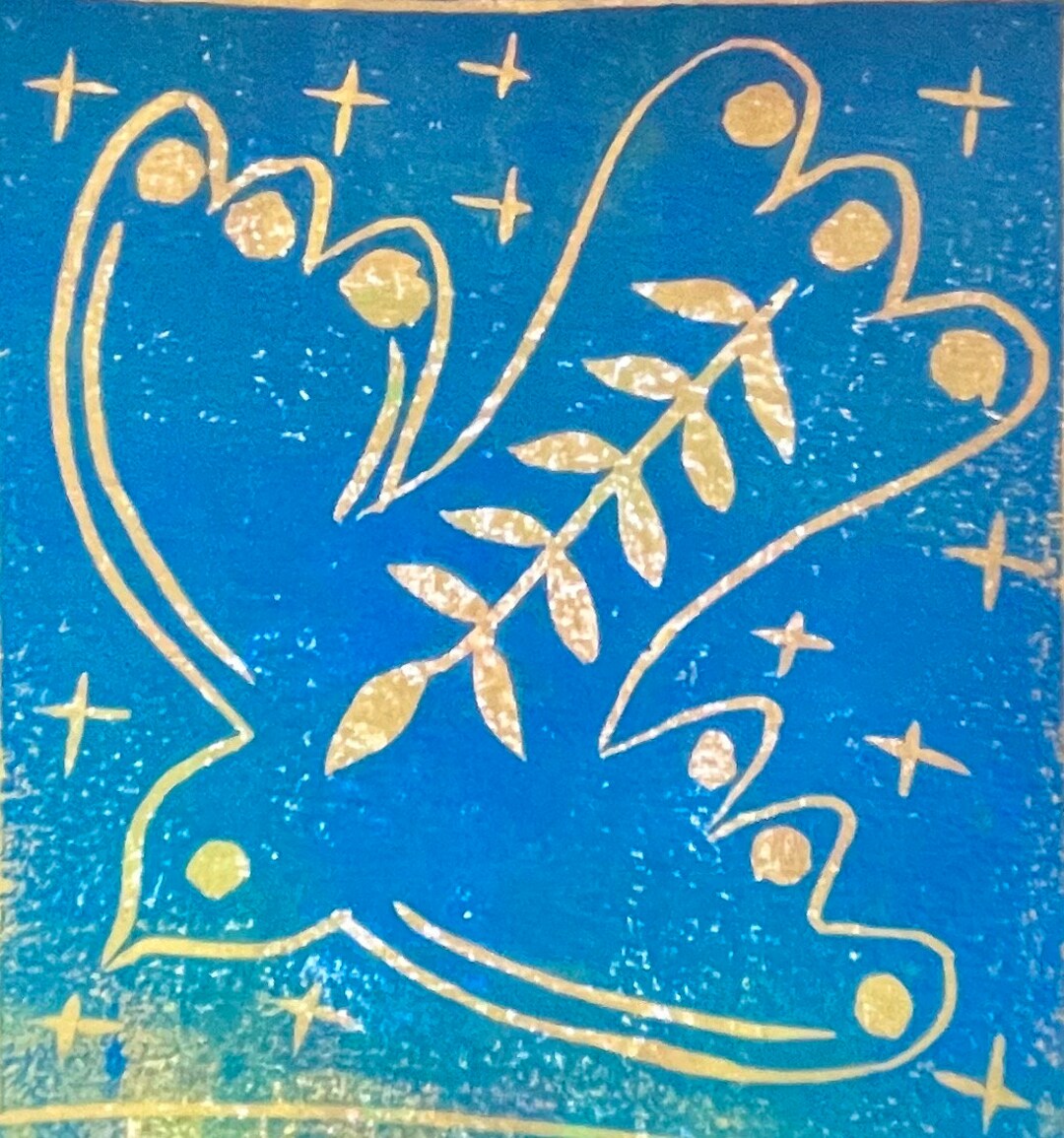 Flying Bird Monoprint, One of a Kind Print, Linocut, Printmaking, Hand ...