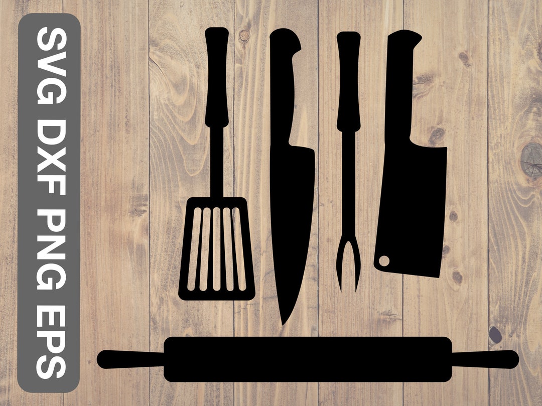Kitchen Utensils Clipart Svg, Png, Eps, Dxf Kitchen Knife Svg, Spatula ...