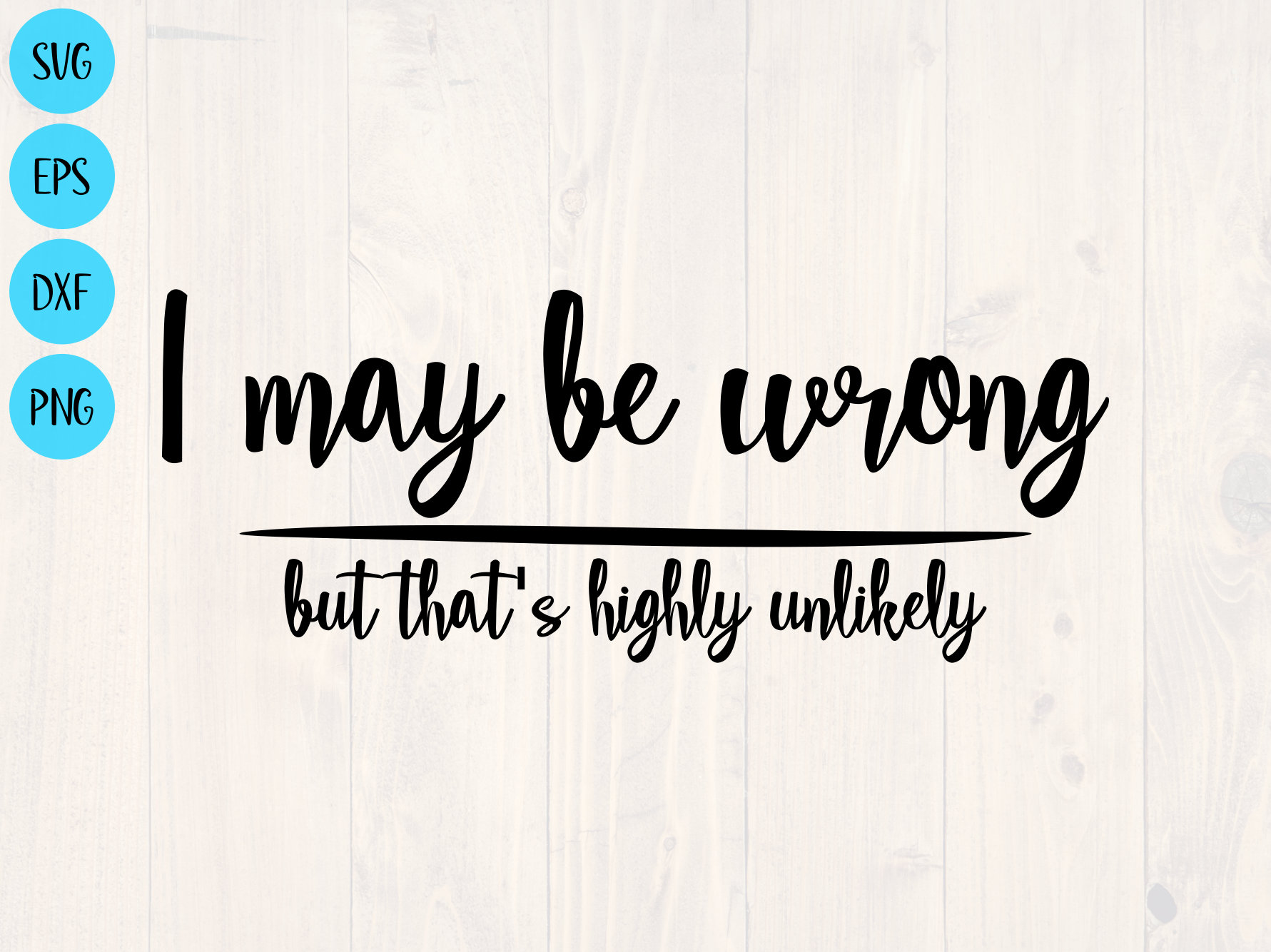 I May Be Wrong but That is Highly Unlikely Svg, Png, Eps, and Dxf Funny ...