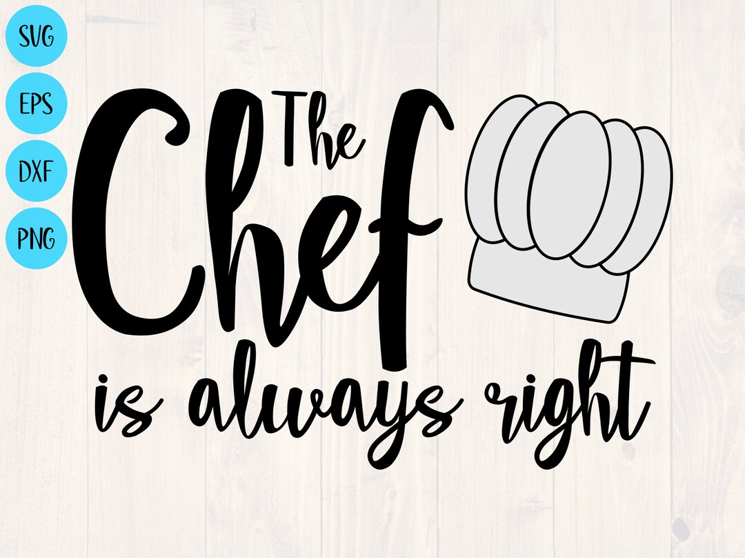 The Chef is Always Right Svg, Png, Eps, and Dxf Funny Apron Design for ...