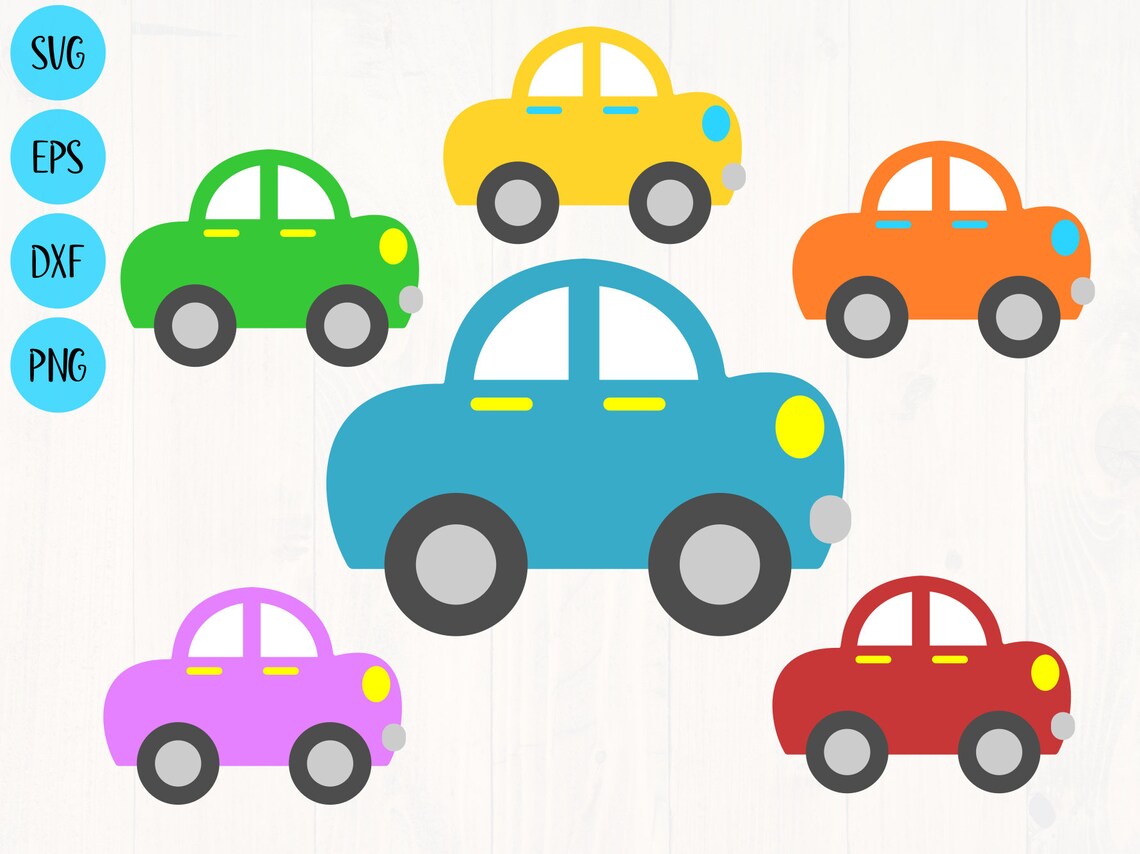 Kids Car Clipart Cut Car Clip Art Svg Png Eps and Dxf - Etsy Canada