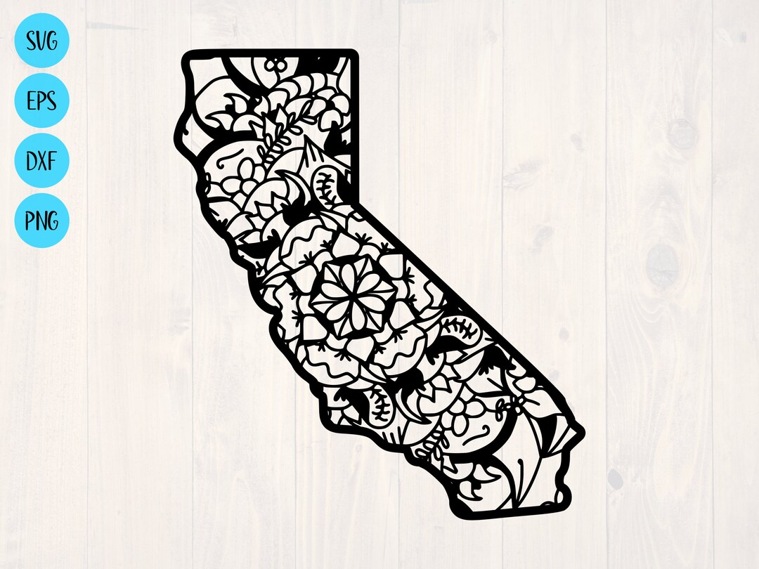 California State Mandala SVG is a Cute Shirt and Sticker Design, Floral ...
