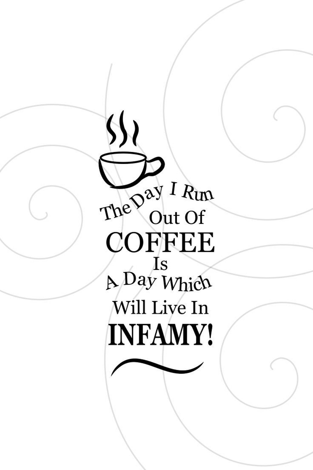 The Day I Run Out of Coffee is a Day That Will Live in Infamy Svg, Png ...