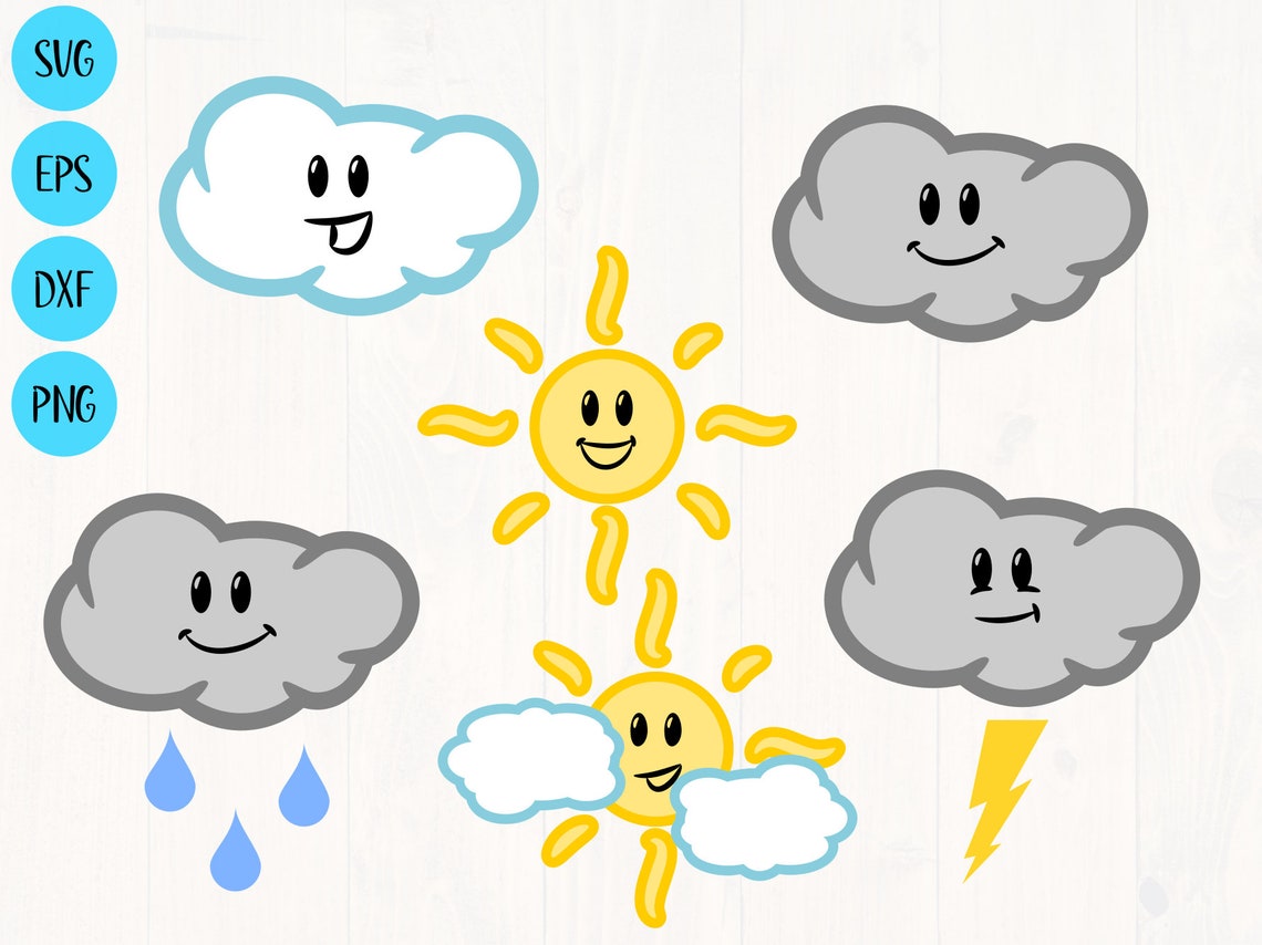 Cute Weather Calendar Clipart Svg Png Eps and Dxf Cloud - Etsy