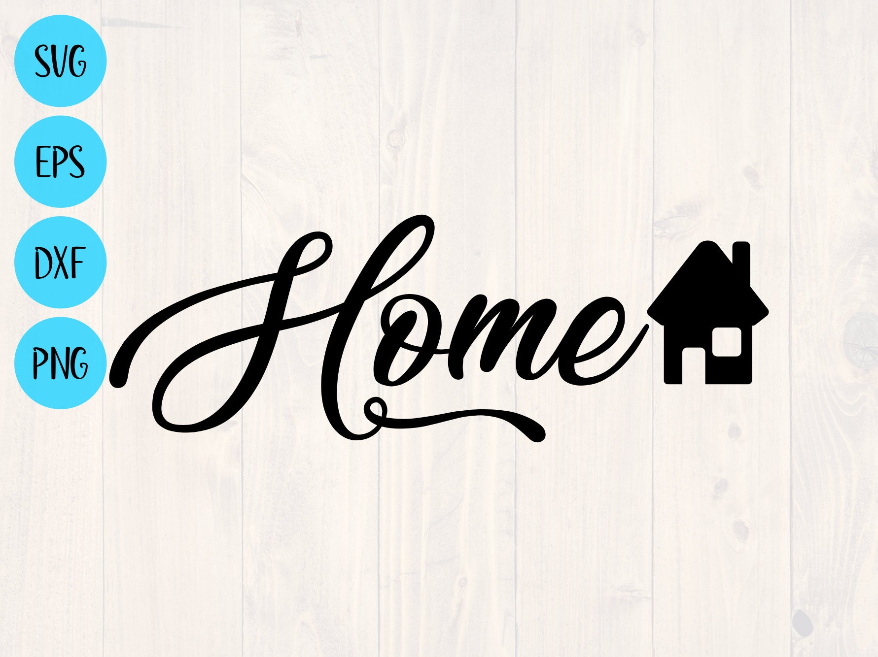 Home with house svg png eps and dxf printable wall art and | Etsy
