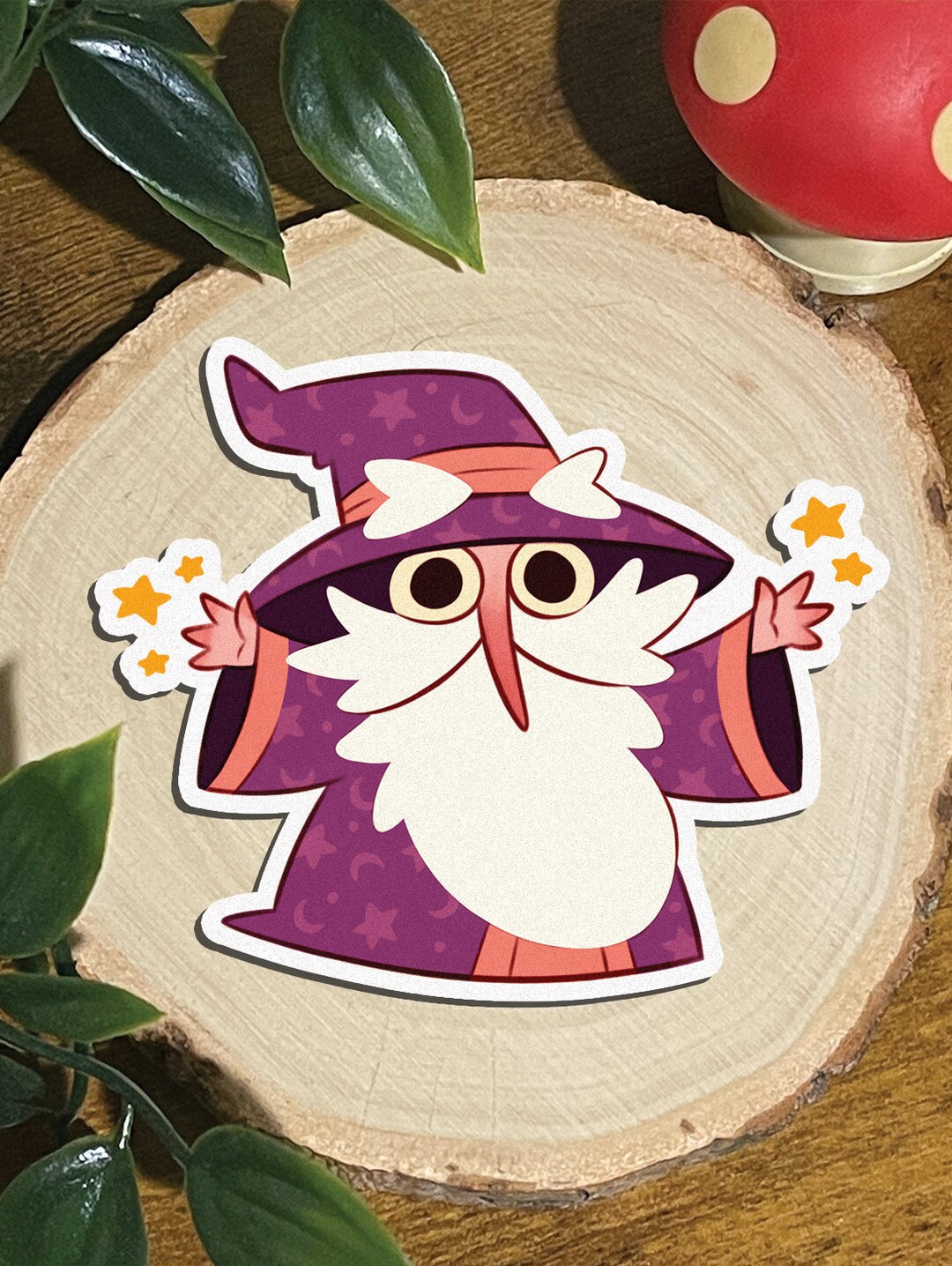 Whimsical Wizard Vinyl Sticker | Waterproof Laptop Decal - Etsy