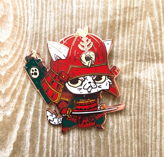 Catnip Warriors Samurai Enamel Pin Fantasy Pin Japanese | Etsy