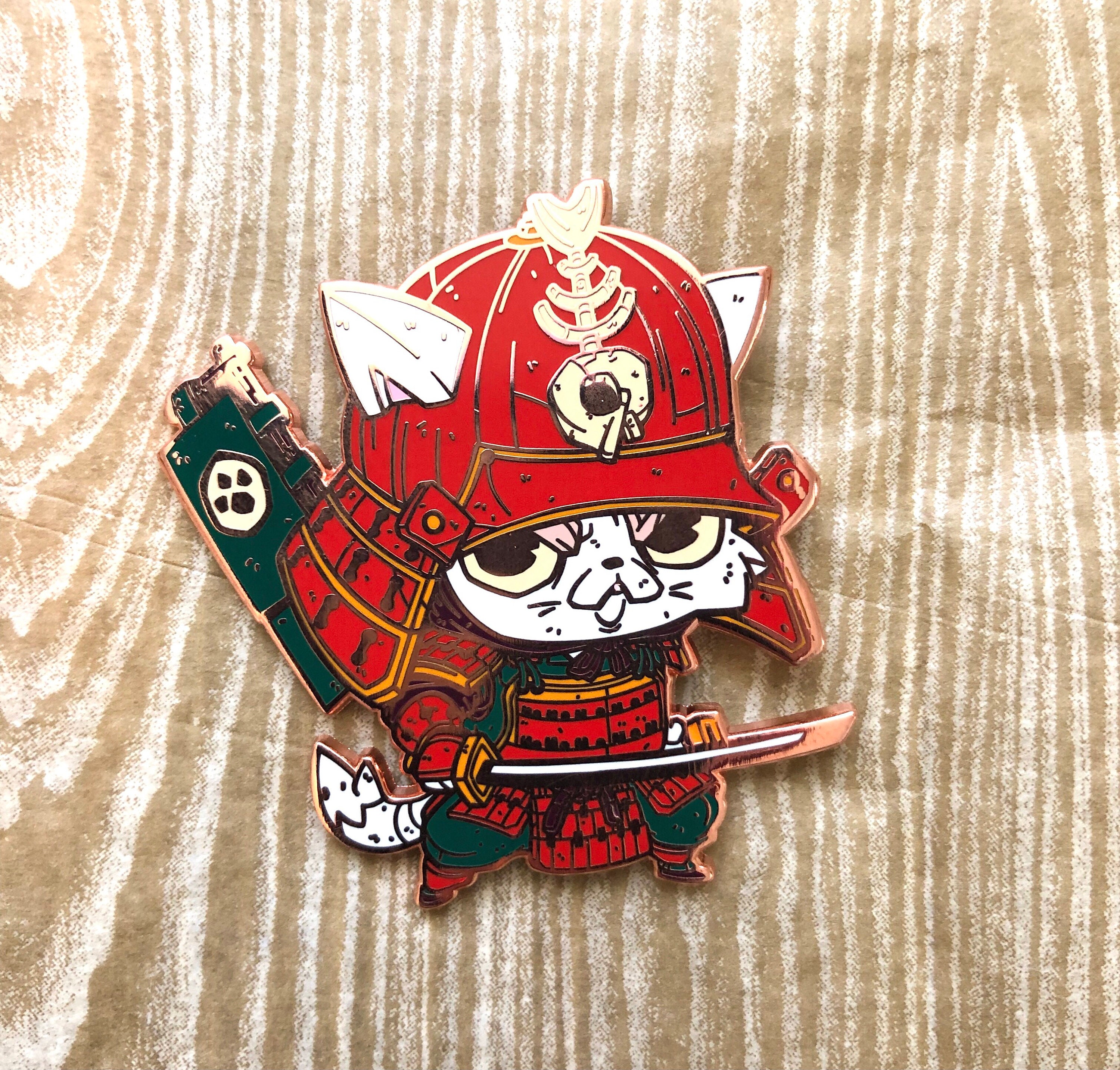 Catnip Warriors Samurai Enamel Pin Fantasy Pin Japanese | Etsy