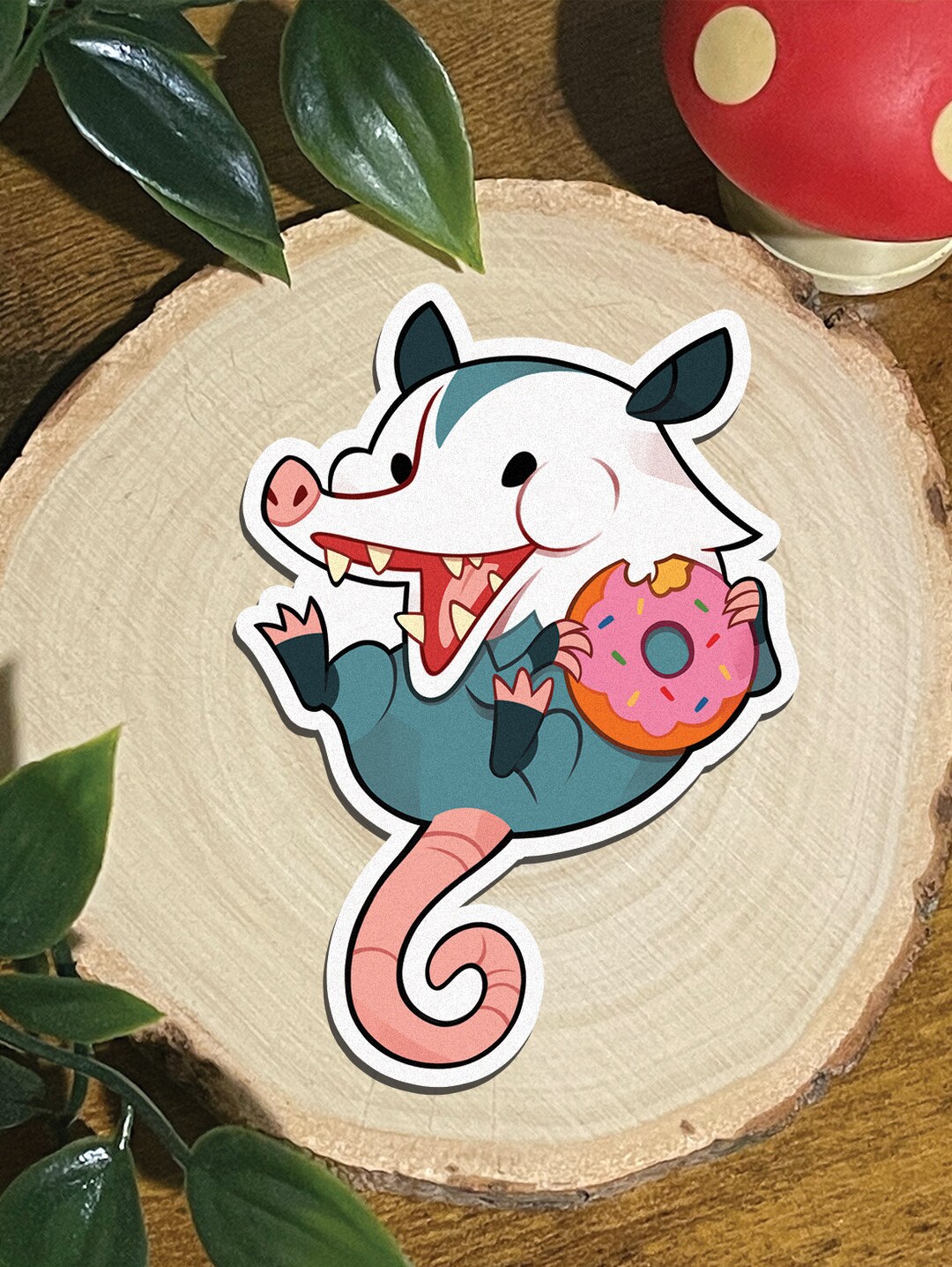 Donut Possum Sticker – Waterproof Laptop Decal - Etsy