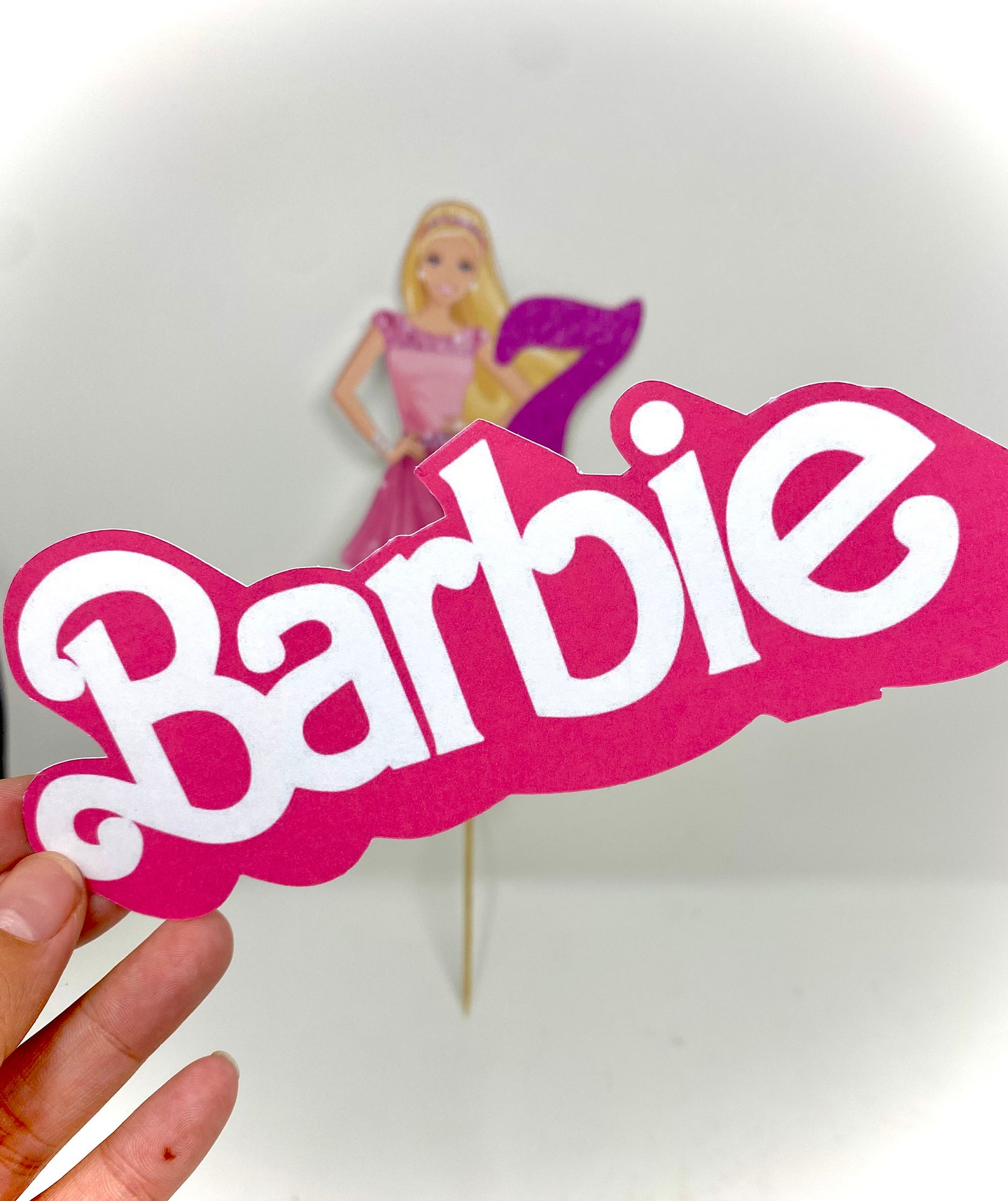 Barbie Doll Cake Topper and Logo - Etsy UK
