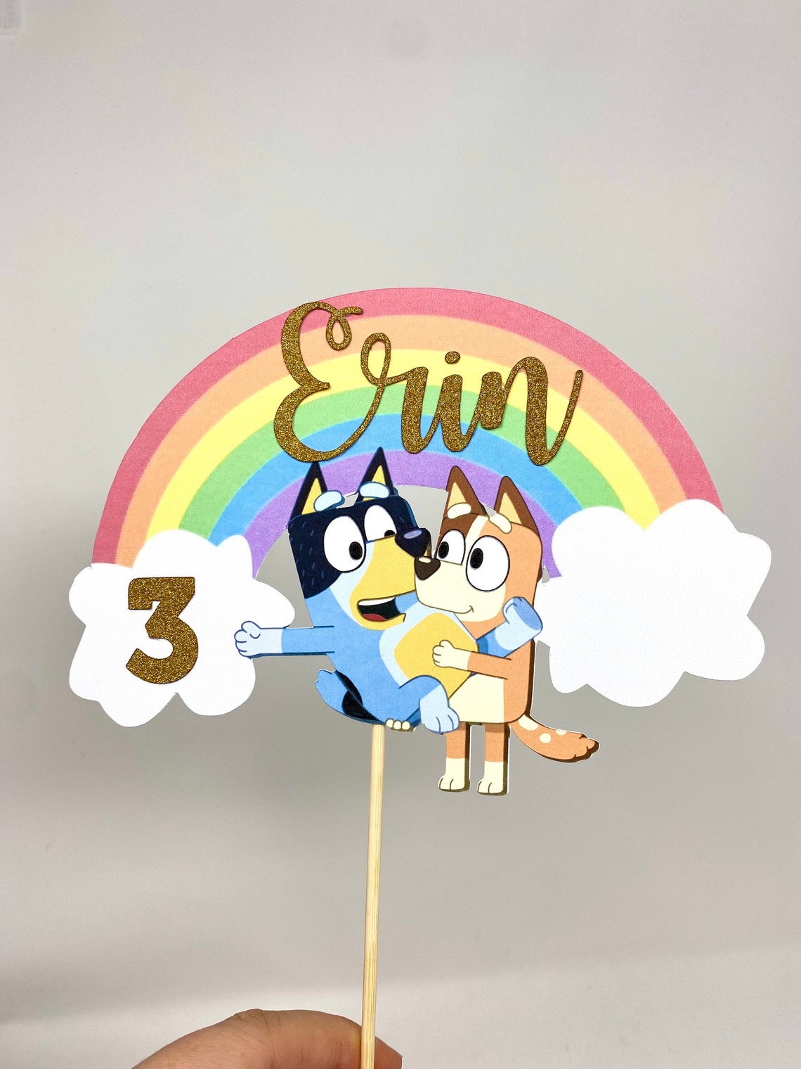 Bluey and Bingo Personalised Cake Topper - Etsy UK