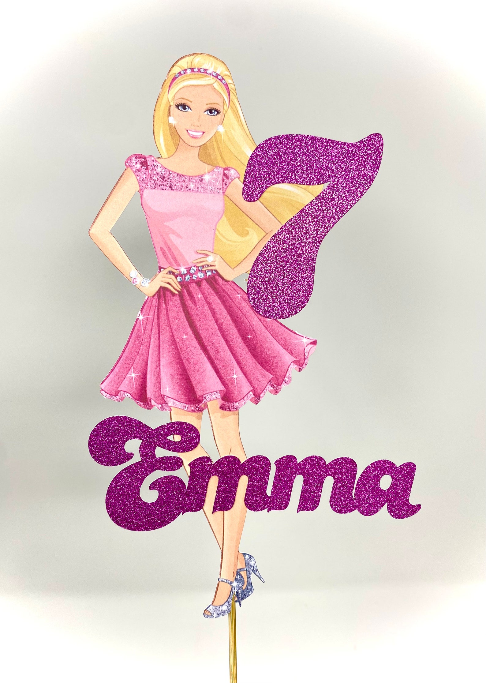 Barbie Doll Cake Topper and Logo - Etsy UK