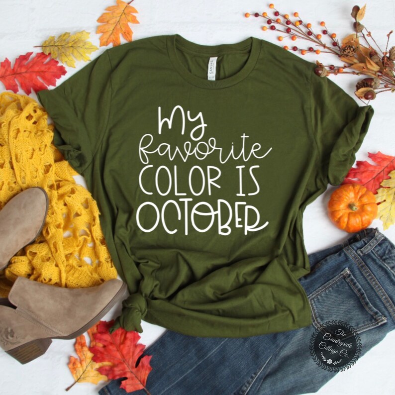 My Favorite Color is October Shirt Women Fall Shirt Fall Tees - Etsy